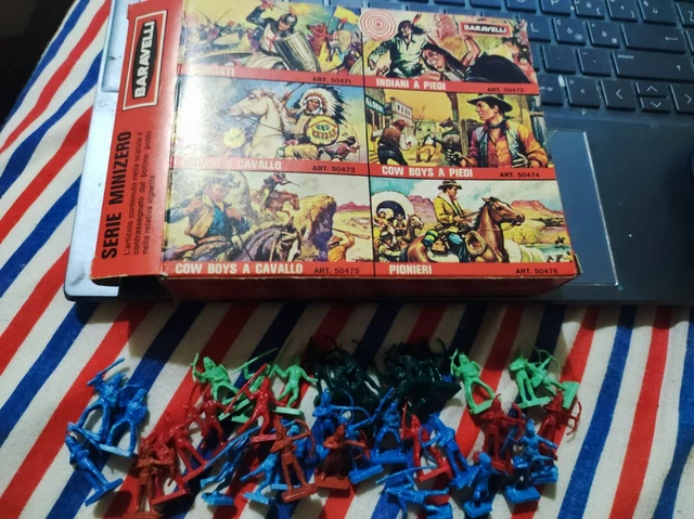 BARAVELLI SOLDATINI , anno 1969, indiani e cowboys, altezza 7 cm EUR 75 ...