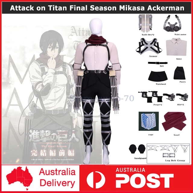 ATTACK ON TITAN Final Season Mikasa Ackerman Cosplay Costume Deluxe ...