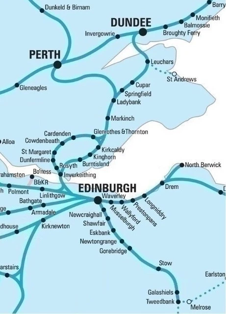 BRITISH ISLES TRAIN MAP (RAIL PASSENGER NETWORK) BR/NIR/IE 2022 A1 ...