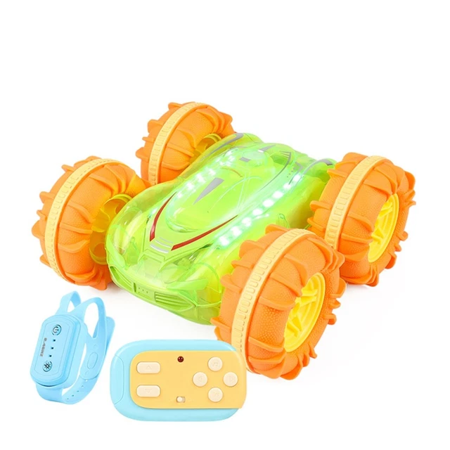 2.4G RC STUNT Car Transparent Light Amphibious Vehicle Sided Stunt RC ...