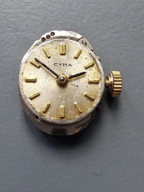 VINTAGE SWISS MADE Cyma 17 Jewels Mechanical Watch Movement - Working £ ...