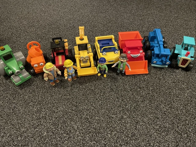 BOB THE BUILDER bundle, 8 Vehicles, 4 Characters, 16 DVDs, Builders Hat ...
