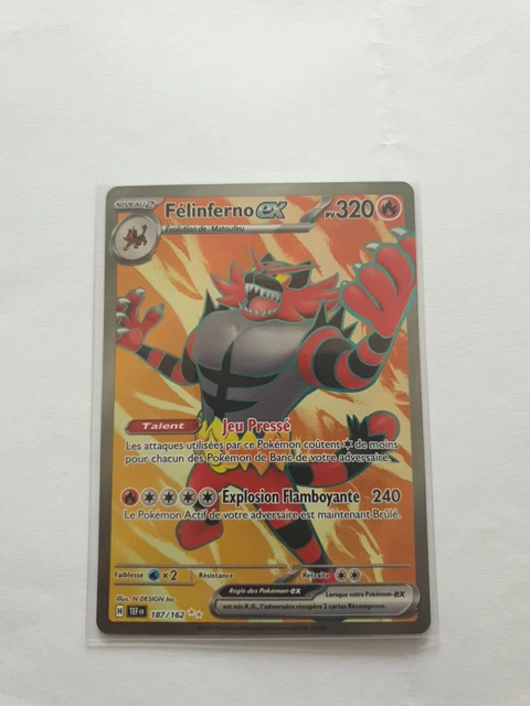 CARTE POKÉMON FELINFERNO EX 187/162 EV05 Full Art Forces Temporelles ...