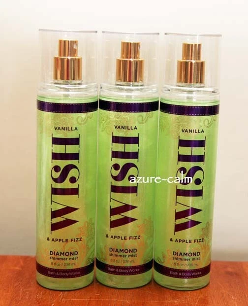 BATH & BODY Works WISH - VANILLA & APPLE FIZZ Diamond Shimmer Body Mist ...