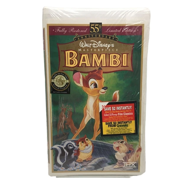BAMBI WALT DISNEY Masterpiece Collection 55th Clamshell THX VHS 9505 ...