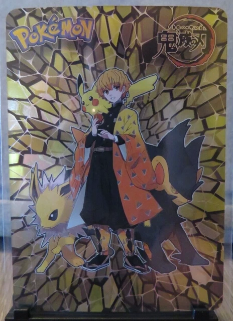 ZENITSU AGATSUMA DEMON Slayer Pokemon Pikachu Jolteon Mash-Up Holo Foil ...