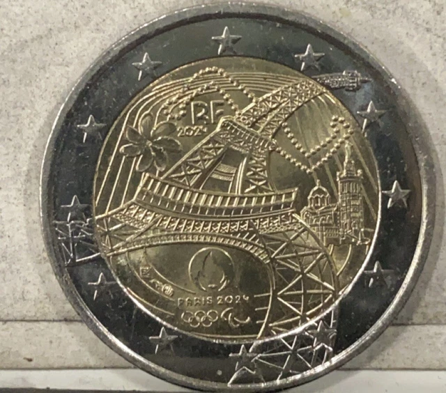 PIÈCE COMMÉMORATIVE DE 2 Euros- JO Paris 2024 - motif Tour Eiffel- UNC- Neuve EUR 5,00 - PicClick FR