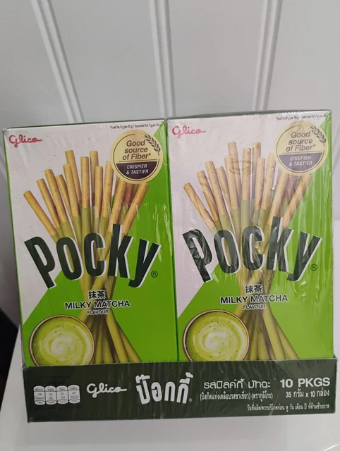 10 X GLICO Pocky Milky Matcha Flavor Japanese Biscuit Stick New Fomula ...