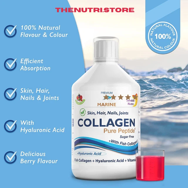 COLLAGEN DRINK 10000MG Liquid + Hyaluronic acid Vitamin C Biotin NO ...
