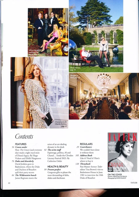 TATLER MAGAZINE JANUARY 2024 Princess Diana Lady Rose Cecil Annabelle ...