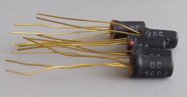 5 TRANSISTOR PNP germanio OC1602, nero TO-1, cavi placcati in oro EUR ...