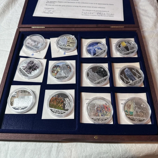 HISTORY OF SCOTLAND Coin Windsor Mint Set 12 Silver Plated Coins Cased ...