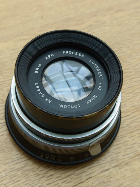 VERY RARE LARGE format lens WRAY LONDON 9 1/2" F10 APO LUSTRAR PROCESS ...