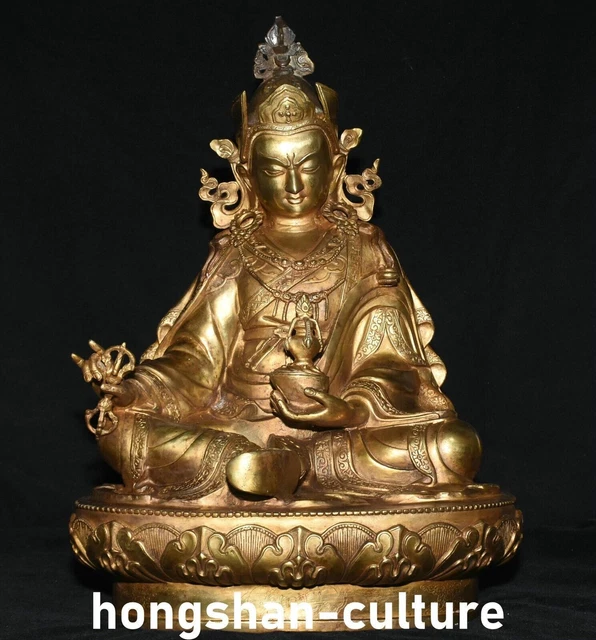 STATUE DE BOUDDHA Padmasambhava Rinpoché en bronze doré et doré de 18,8 '' EUR 763,20 - PicClick FR