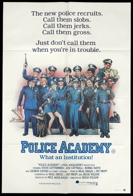 POLICE ACADEMY ORIGINAL One sheet Movie poster DREWSTRUZAN art Steve ...