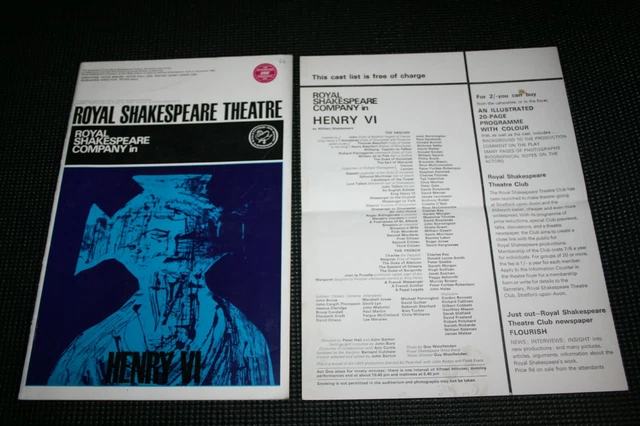 HENRY VI - 1964 RSC Theatre Programme & Cast - Donald Sinden, Sheila ...