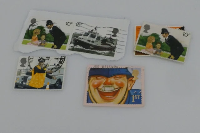 5 POLICE BRITISH UK commemorative postage stamps postal GB £1.00 ...