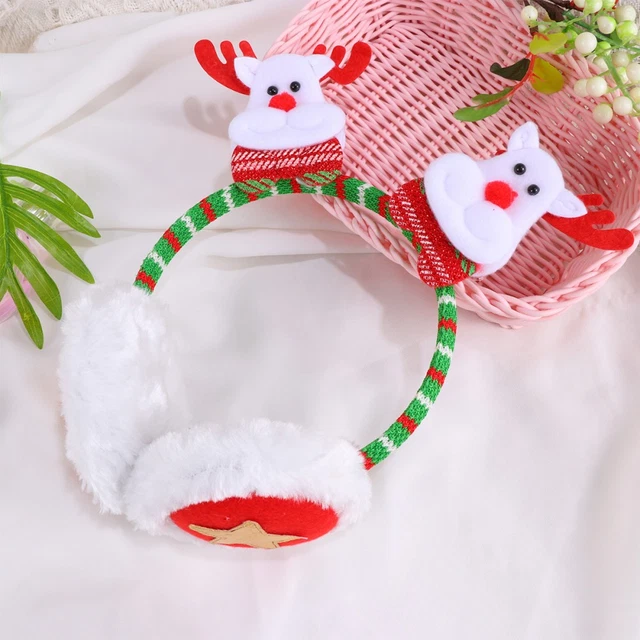2 PCS CHRISTMAS Hair Accessories Cartoon Thick Earmuffs Cheistmas ...