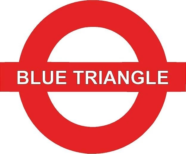 LONDON UNDERGROUND TRANSPORT Tube Sign Vinyl Roundel Bus Blue Triangle ...