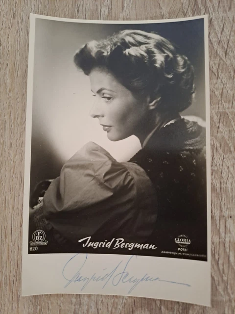 INGRID BERGMAN AUTOGRAMM alte Autogrammkarte 50er Jahre EUR 189,00 ...
