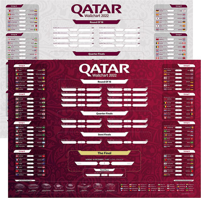 WORLD CUP WALL Chart 2022 Qatar – A1 Extra Large, Double Sided ...