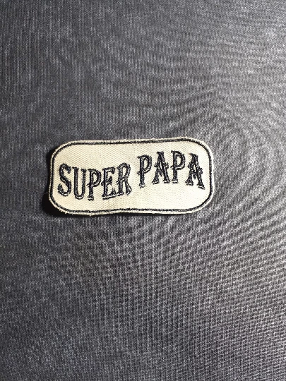 ECUSSON SUPER PAPA brodé à coudre-customiser-patch super papa-broderie ...