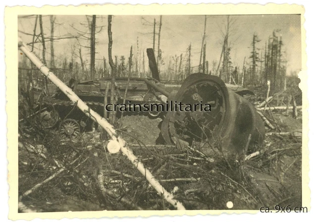 ORIG. FOTO ZERSTÖRTE russ. Panzer Tank am Wolchow b. Leningrad Russland ...
