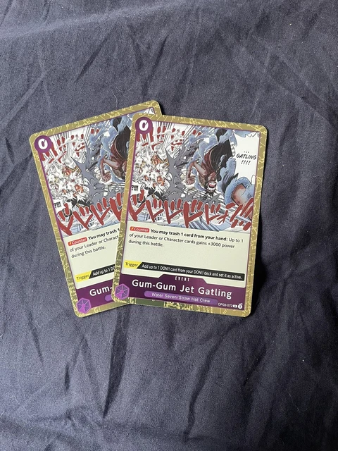 GUM-GUM JET GATLING OP03-072 R PILLARS OF STRENGTH ONE PIECE CARD GAME TCG x2 £3.00 - PicClick UK
