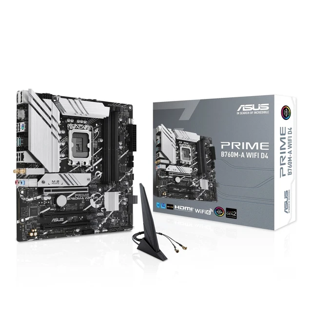 ASUS PRIME B760M-A WiFi D4 Intel LGA 1700, 4 x DIMM DDR4, 1 x Display ...