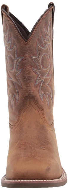 MEN'S 11IN COWBOY Square Toe Western Boots Oil Tumbled Leather - Brown ...