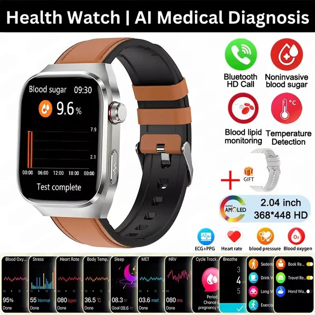 UK 2025 NEW Medical Grade Smart Watch Blood Pressure Oxygen Heart Rate ...
