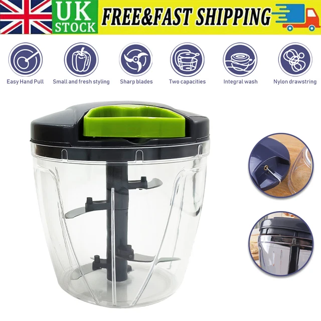 PORTABLE EASY HAND Pull Food Meat Vegetable Chopper Onion Slicer ...