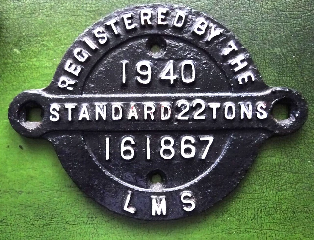 CAST IRON WAGON Registration Plate 1940 "LMS" London Midland & Scottish ...