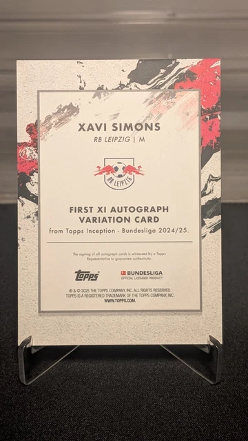 TOPPS INCEPTION BUNDESLIGA 2025 - Xavi Simons - Auto /99 - RB Leipzig £ ...