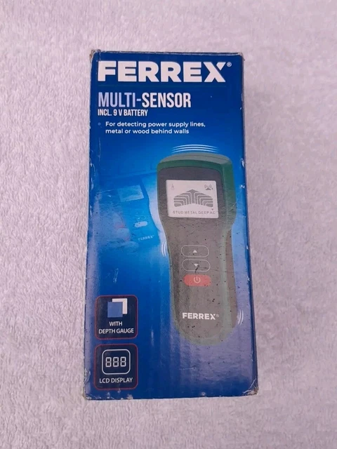 FERREX MULTI SENSOR 9V Stud Pipe Power Line Detector with Depth Gauge ...