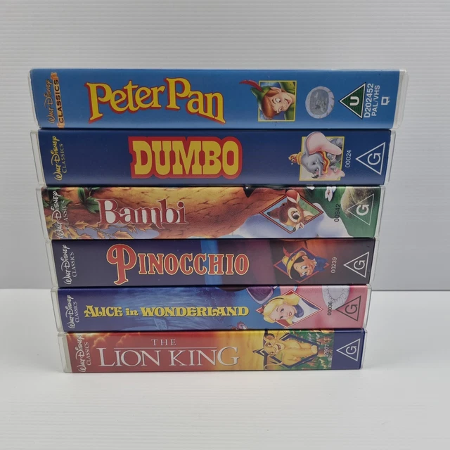 WALT DISNEY CLASSICS VHS Video Tapes Lion King Pinocchio Bambi Dumbo ...