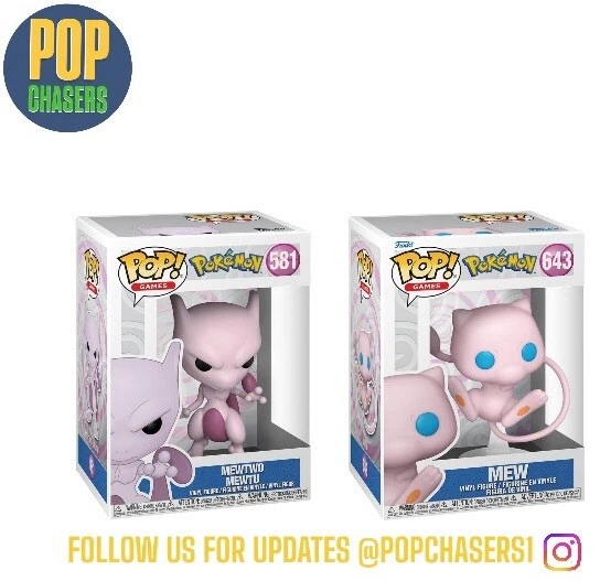 FUNKO POP! GAMES: Pokémon - Mew & Mewtwo Set #581-643 $26.99 - PicClick