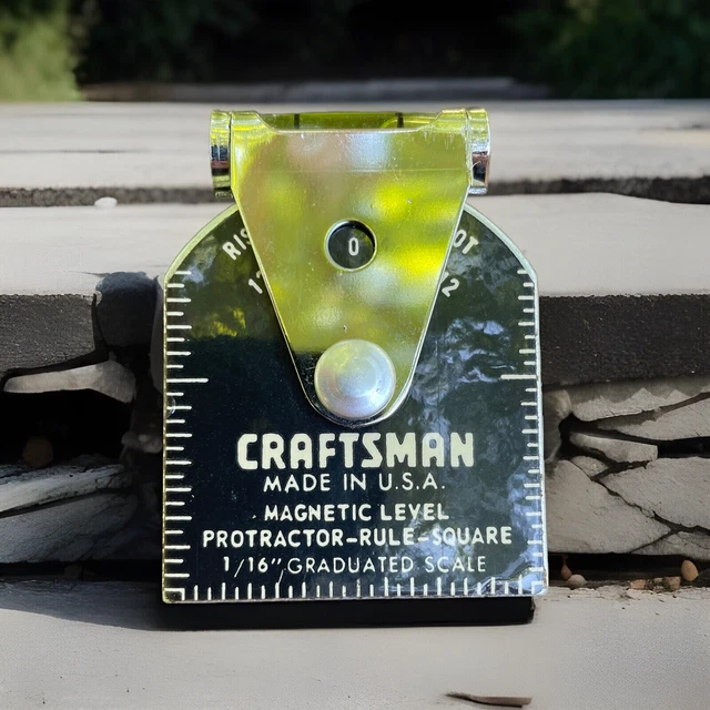 VINTAGE CRAFTSMAN 9-3992 Magnetic Level Protractor Rule Square Pocket ...