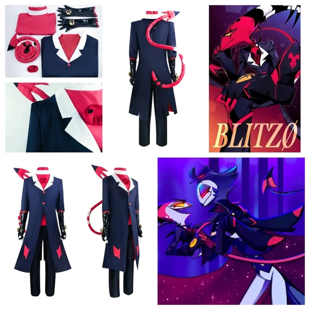 HAZBIN HOTEL/HELLUVA BOSS Blitz Cosplay Costume Halloween Carnival Suit ...