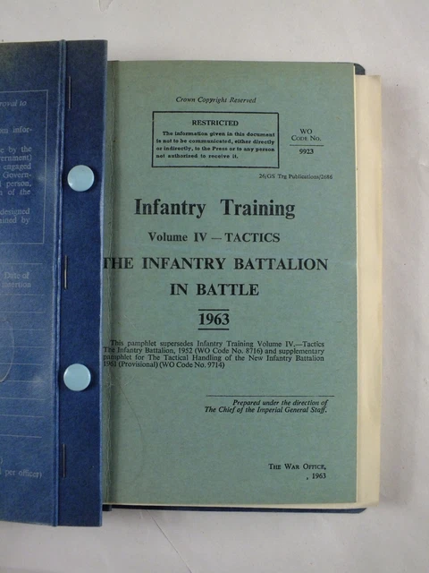 BRITISH INFANTRY TRAINING Vol IV Tactics: Infantry Battalion in Battle ...