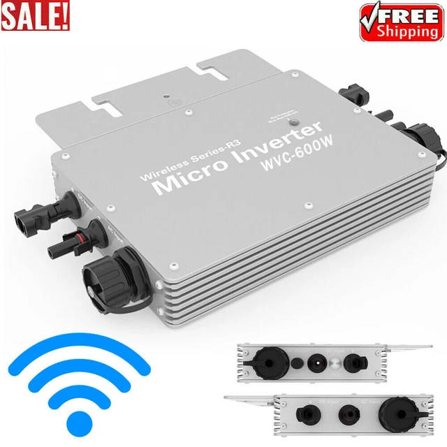 600W SOLAR INVERTER Grid Tie MPPT Micro Inverter 22-60V APP Control ...