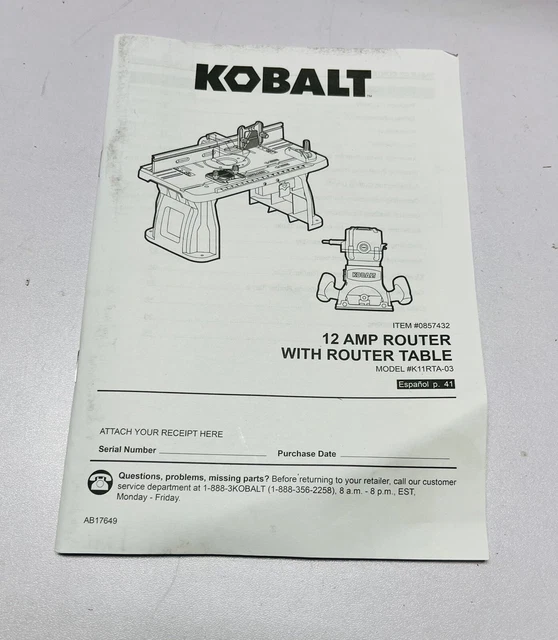 KOBALT 1/4-IN AND 1/2-in Fixed Corded Router with Table $149.99 - PicClick