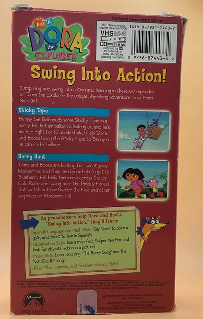 DORA THE EXPLORER - Swing Into Action VHS 2001 Nick Jr **Buy 2 Get 1 Free** £6.21 - PicClick UK