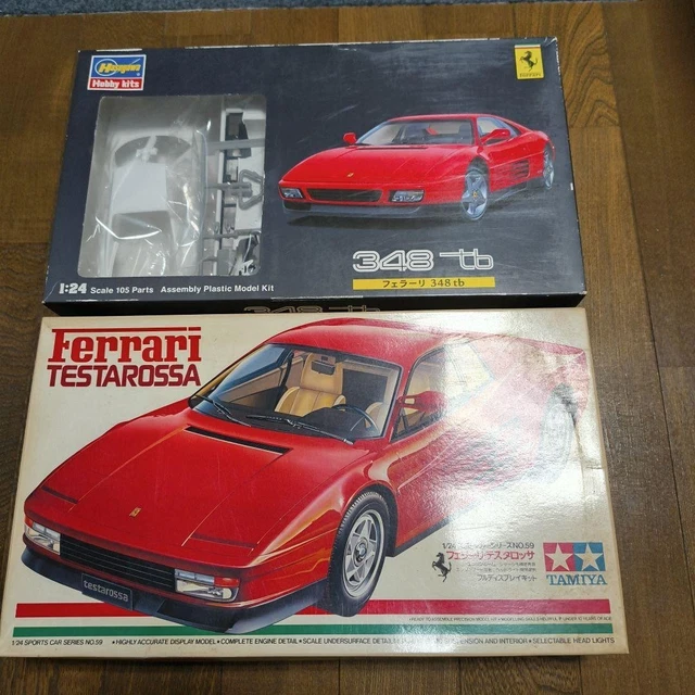 ASSEMBLED HASEGAWA FERRARI 348tb & Tamiya Ferrari Testarossa £150.74 ...