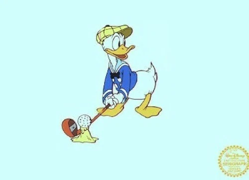 DISNEY DONALD DUCK'S Golf Game Animation Cel Sericels w Seal of ...