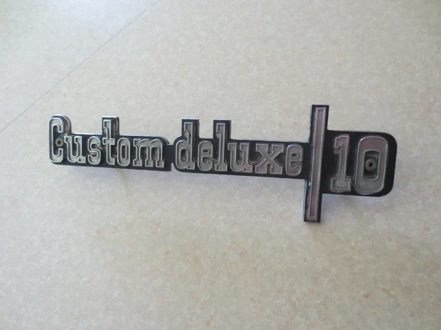 ORIGINAL CHEVROLET CUSTOM deluxe 10 truck metal badge / emblem - Chevy ...