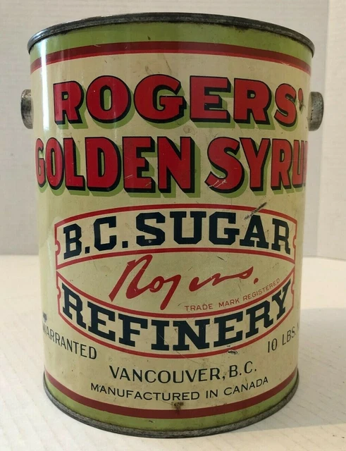 VINTAGE ROGERS GOLDEN Syrup 10lb Metal Can No Handle Vancouver B.C ...