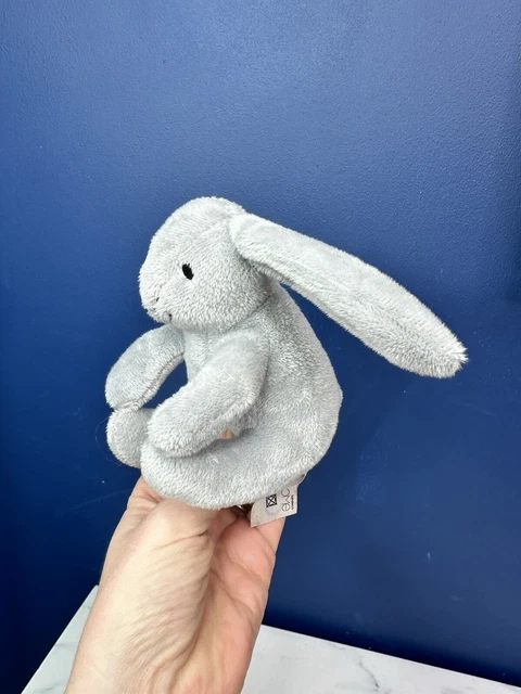 SAINSBURYS HOME SMALL bunny rabbit plush soft toy Grey Lapin 11cm tall ...