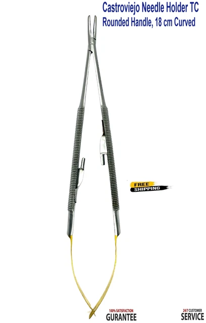 DENTAL SURGICAL MICRO Castroviejo Needle Holder Suture Forcep 18cm Curved TC £12.99 - PicClick UK