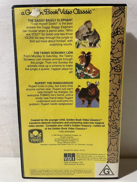 VINTAGE 1990 A Golden Book Video Classic - Tawny Scrawny Lion Jungle Tales VHS $15.99 - PicClick AU